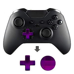 4 pcs Trigger Paddles and 2 Interchangeable D-Pads Metal Stainless Steel Replacement Parts for Elite Series 2 and Xbox one Elite Controllers（Purple）