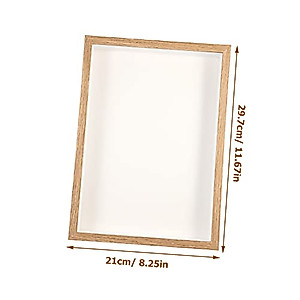 ifundom dried plant frame wood picture frame dried flower floating frame wall picture frame wooden frames wooden decor Photo Display Holder 3D floating frame hollow Glass artwork a4