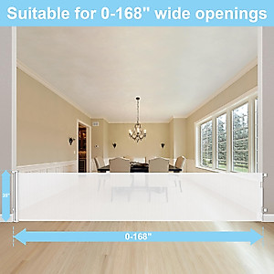 168 Inch Extra Long Baby Gates for Large Openings Retractable Baby Gate Retractable Gate Outdoor Retractable Baby Gates Extra Wide Baby Gates for Large Openings Extra Large Dog Gate for Large Openings