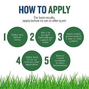 Turf Titan Drought Defender Hose End - Shields Heat and Nutrient Rich Plant Food - Ideal Summer Soil Liquid Fertilizer Promoting Healthy Green, Water-Conserving Turf Grass - Covers up to 8,000 Sq Ft