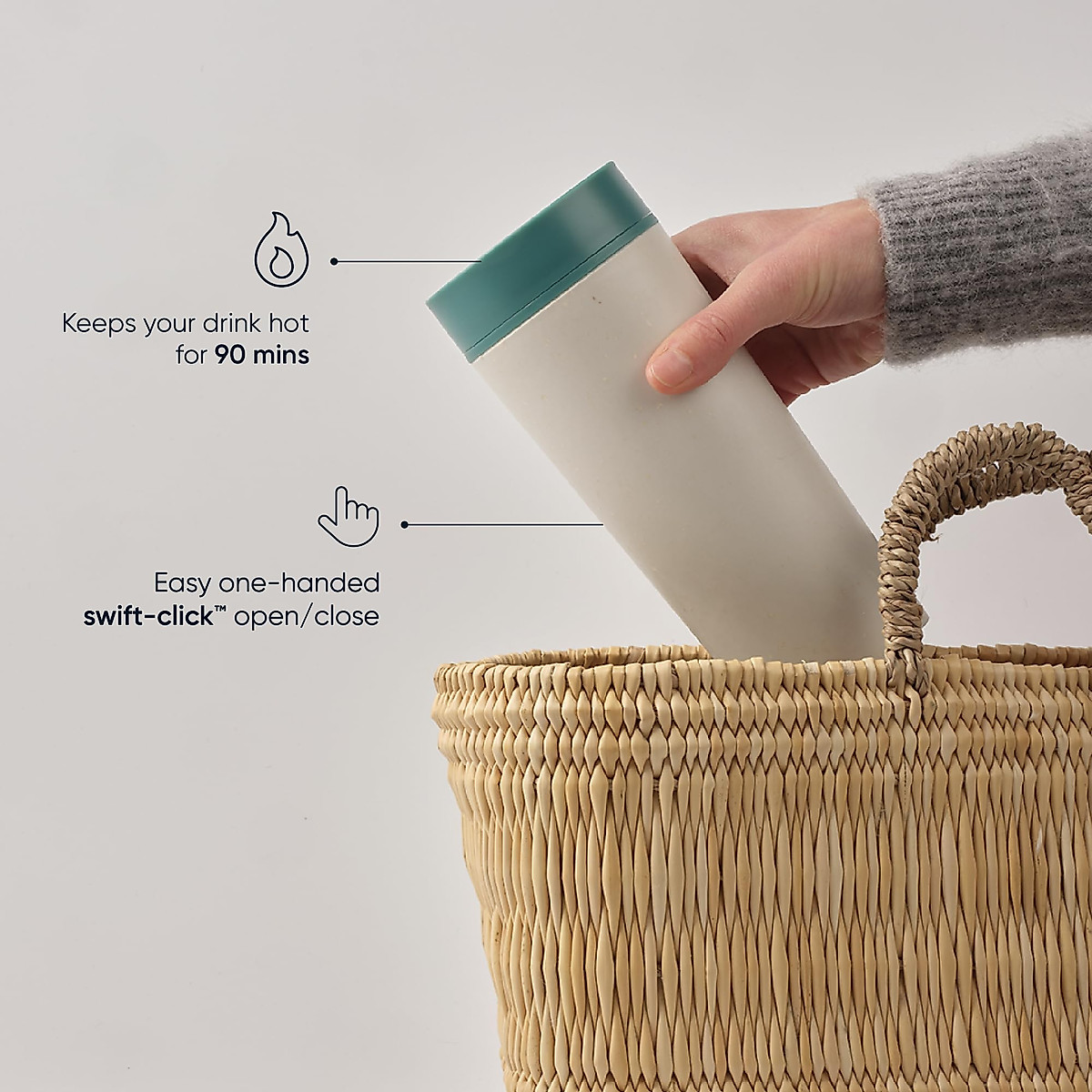 Circular & Co Reusable Coffee Cup - 16oz - 100% Leakproof Large Travel Mug - Made from Recycled Coffee Cups - Sustainble Insulated Coffee Tumbler - BPA Free - Dishwasher Safe