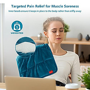 Comfytemp Full Weighted Heating Pad for Back Pain & Cramps Relief, 2.2lb Large Electric Heating Pad for Neck and Shoulders, Moist & Dry Heat Therapy with Auto Shut Off, Stay On, 12x24", Washable