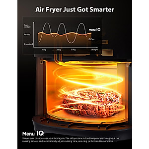 Toshiba 7.7QT Air Fryer, Family-Size for Quick and Easy Meals, 12 Preset Menus and Menu-IQ Function, 1°F Precision, 90% less fat, Double-sided Handles Easy Carrying