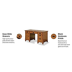 Home Styles Arts and Crafts Cottage Oak Double Pedestal Desk by Home Styles