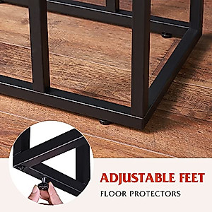 WLIVE 5 Drawer Dresser & C Side Table Set, Rustic Brown