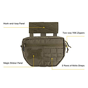 EXCELLENT ELITE SPANKER Tactical Drop Dump Pouch Molle Tool Pouch with Hook & Loop Carrying Kit Bag for Tactical Vest Chest Rig(Ranger Green)