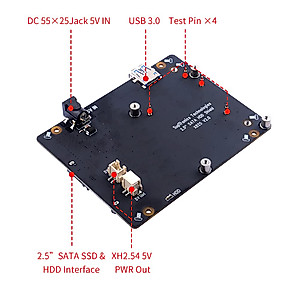 GeeekPi SATA Storage for Raspberry Pi 4, 2.5 inch SATA HDD/SSD Expansion Board X825 V2.0 USB3.0 Shield for Raspberry Pi 4 Model B ( Only for Raspberry Pi 4B )