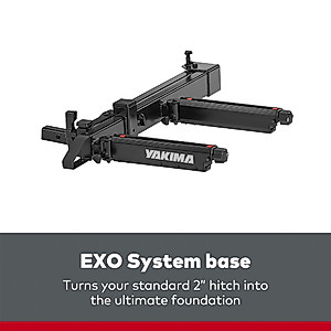 Yakima EXO SwingBase 2 Inch Hitch Swinging Base Rack Storage System with Accessory Arm, HitchLock, and 2 SKS Locks for EXO Accessories, Black