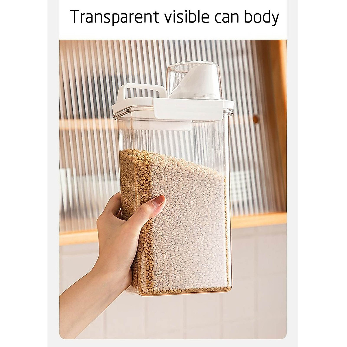 Byworldtasic Plastic Cereal Dispenser Storage Box Kitchen Food Grain Rice Container Nice Cat Food Storage Container Cereal Containers Storage Flour Container Bucket With Lid