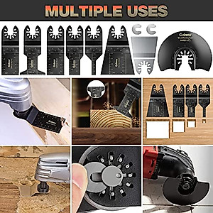 15PCS Universal Oscillating Tool Oscillating Saw Blades, Oscillating Multitool Quick Release Saw Blades for Wood Metal Plastics, Fit Fein Multimaster Porter Cable Bosch Ryobi Dewalt Milwaukee Rockwell