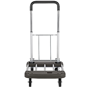 VEVOR Platform Truck Foldable,Compact Push Cart Adjustable Length, Aluminum Folding Cart Telescoping Handle with 4 Wheels ,330 LBS Capacity