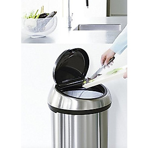 Brabantia Touch Trash Can 16 gallon/60 liter - Matte Steel Fingerprint-Proof, 484506