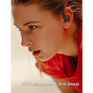 TTQ [Upgrade] Wireless Earbuds Bluetooth Headphones, Bluetooth 5.2 Sport Headphones, 80H Play Back, IPX7 Waterproof Over-Ear Buds with Earhooks Built-in Mic Headset for Sports Running Workout Gaming