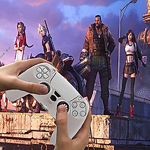 Paesteffe Silicone Case Cover Skin for Sony PS5 DualSense Controller with Thumb Grips (Black)