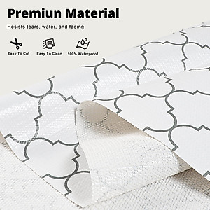 Drawer & Shelf Liner for Kitchen Cabinets, Non-Slip Non-Adhesive Shelf Paper Protect Dresser and Cupboard, Waterproof Drawer Mats for Bathroom, Easy Install