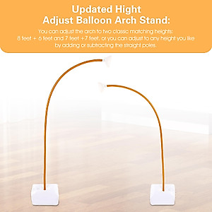 Balloon Arch Kit, Bendable 8FT and 6FT Balloon Arch Stand with Base and Manual Pump, Ballon Arch Stand Kit for Birthday Wedding Baby Shower Holiday Graduation Party Decoration