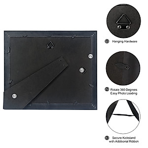 GMFrames 8.5x11 Diploma Degree Frame with Mat or Display 11x14 Certificates without Mat,Solid Wood,Cherry Finish with Intricate Black Rope Detail,UV Protection Acrylic