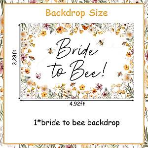 Bride to Be Backdrop Banner Bride to Bee Bridal Shower Decor Honey Bee Bachelorette Decorations Flowers and Bee Backdrop for Photoshoot Bee Floral Bachelorette Engagement Wedding Supplies