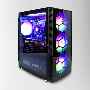 ViprTech Ultimate Gaming PC Desktop Computer - Intel i5 4th Gen, GTX 1060 6GB, 16GB RAM, 1TB, VR Ready, WiFi, RGB Lighting, Windows 10 Pro, Streaming, Editing, 1-Year Warranty