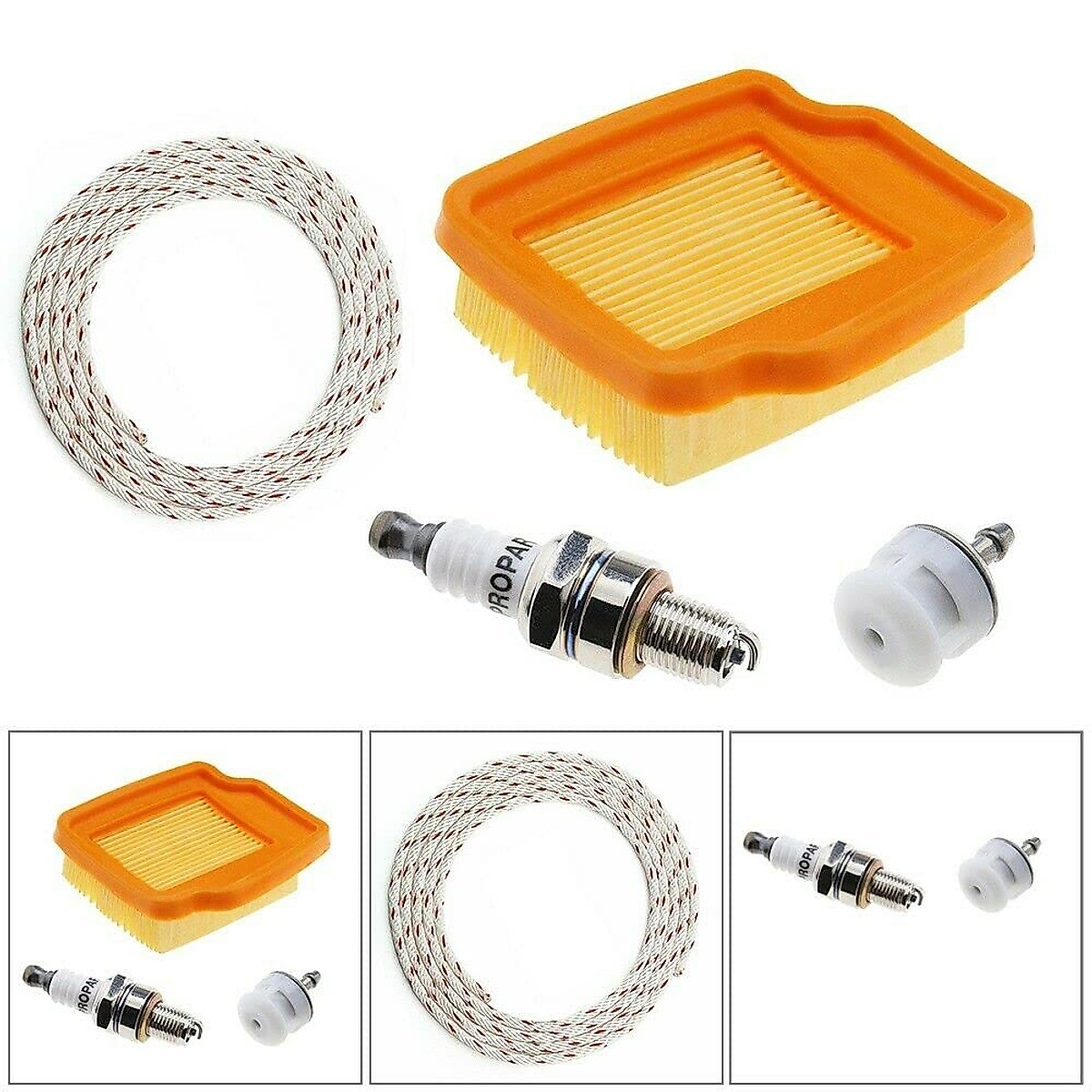 Air Fuel Filter Spark Plug Kit for Stihl KM94 KM94R KM94RC SP92 Replacement, Lawn Mower Parts 4 Pcs