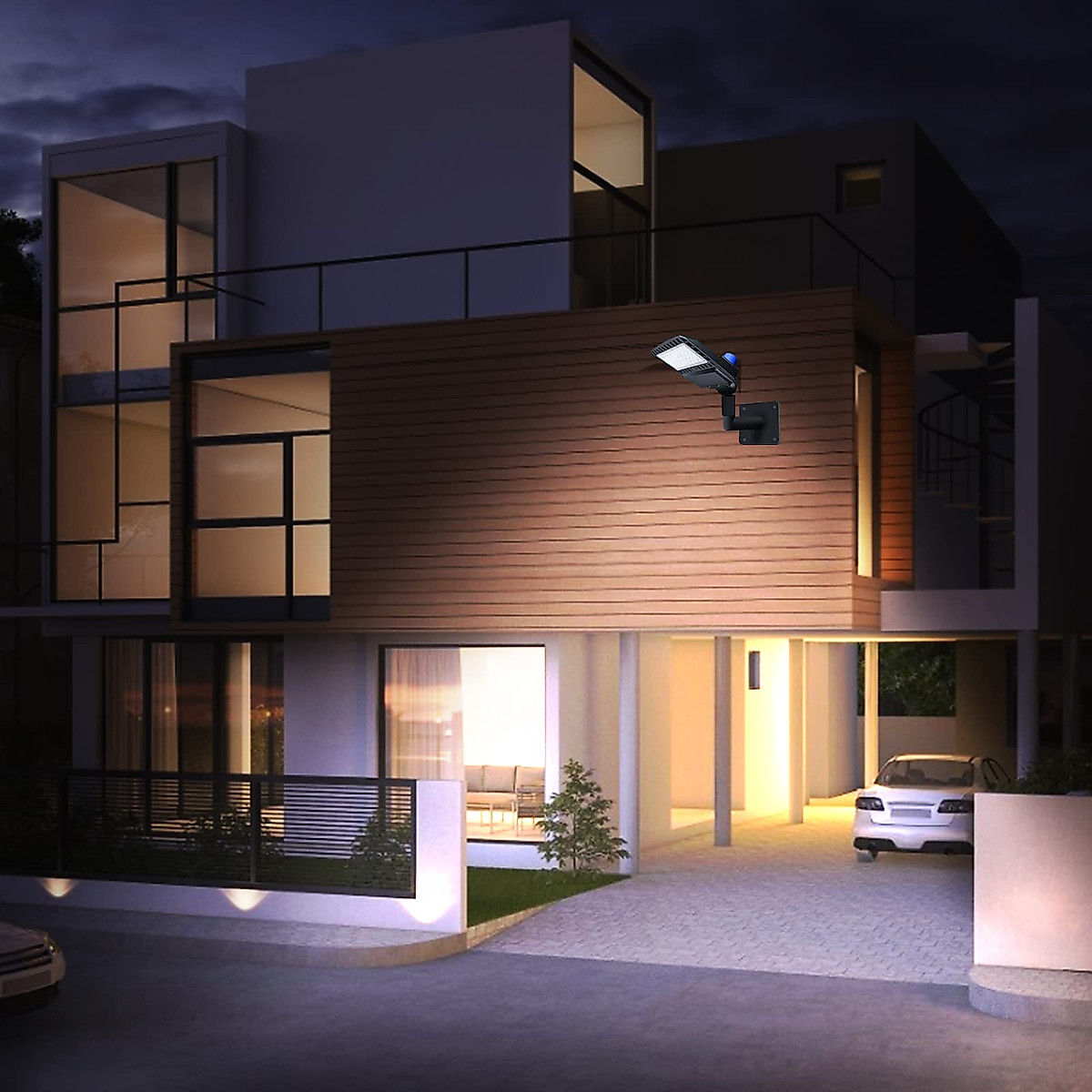 2 Pack Slip Fitter Adapter Bracket,90 Degree Wall Mount Bracket,Tenon Adapter L Shape Wall Mounted Adapter for LED Street Lights Parking Lot Lights Post Top Light, Heavy Duty Steel, Dark Bronze