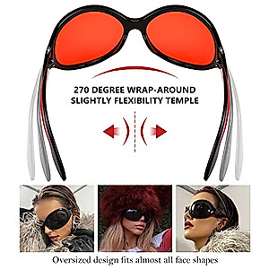 FEISEDY Oversized Trendy Sunglasses Classic Oval Wrap Around Stylish Big Frame Shade Women Glasses B2391