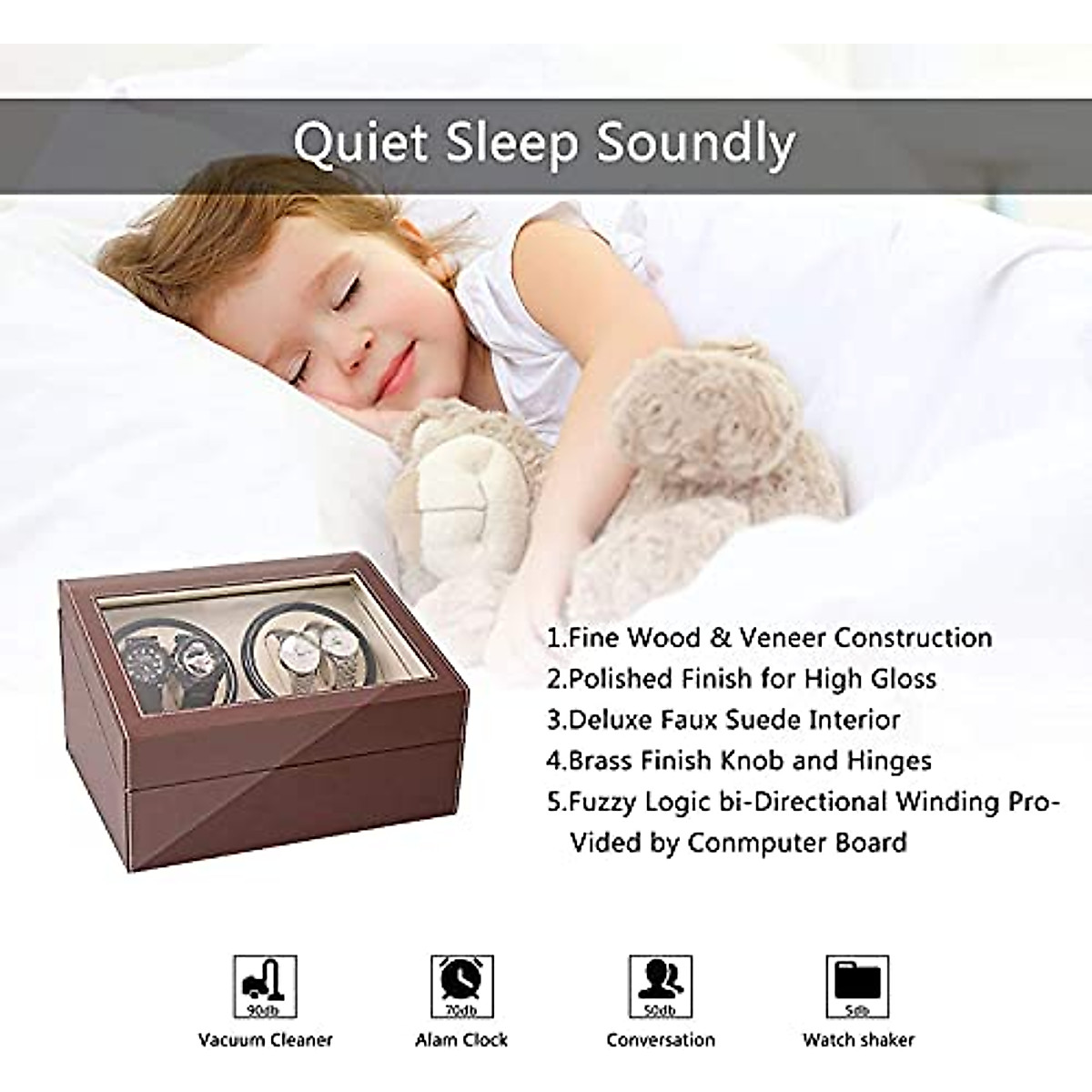 SHZICMY Automatic Watch Winder, 4+6 Automatic Watches Winders Storage Display Box Watch Winders Case