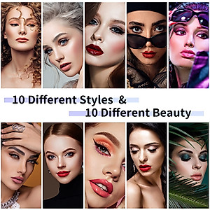 Magnetic Eyeliner with Eyelashes, Lashes Natural Look, Reusable False Eyelashes with 2 Magnetic Eyeliners & Tweezers - Easy to Wear