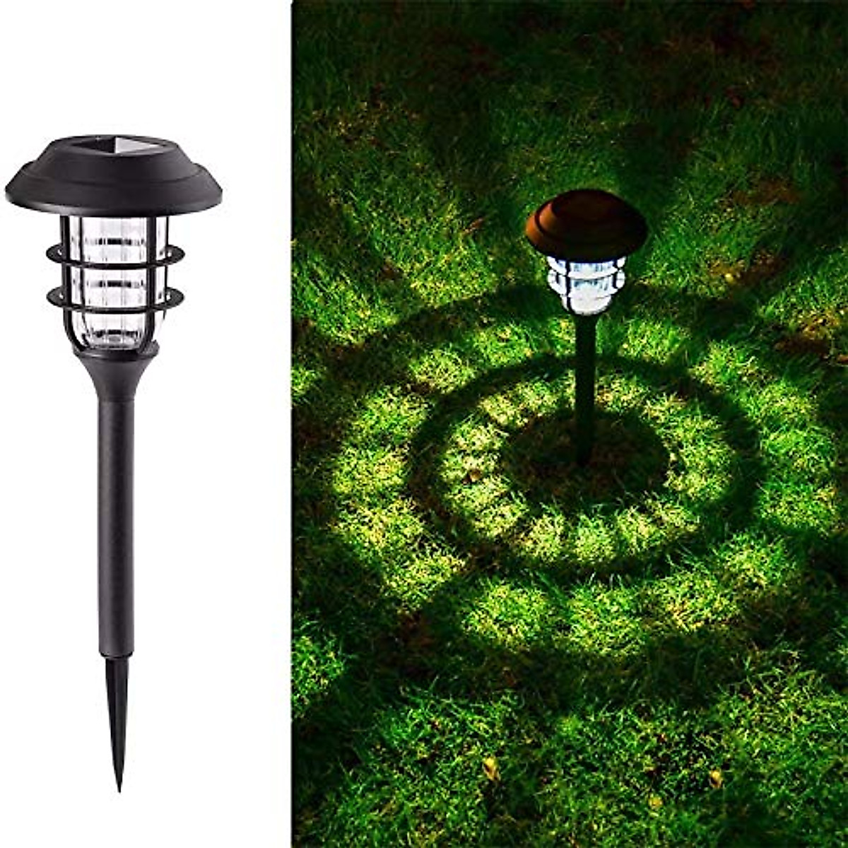 GIGALUMI Solar Pathway Lights Outdoor, 8 Pack Bright Solar Lights, Yard Lights Outdoor Solar Powered, Waterproof AUTO ON/Off Solar Garden Lights for Pathway, Landscape, Walkway, Driveway (Cold White)