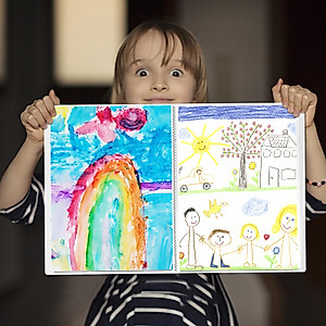 GABraden Art Portfolio 30- Pocket 9 x 12 Portfolio Folder for Artwork Display 60 Pages,Portfolio Binder with Plastic Sleeves Protectors for Documents,Music Folder,Sketch (White-D24, 9 * 12)