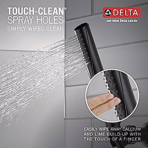 Delta Faucet Trinsic Single-Spray Touch-Clean Wall-Mount Hand Held Shower with Hose, Matte Black 55085-BL ‎6.91 x 2.22 x 17.13 inches