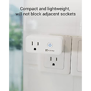 EZVIZ Smart Plug, Smart Home WiFi Outlet Compatible with Alexa, Echo, Google Home, Remote Control | T30-B(White, 2 Packs)