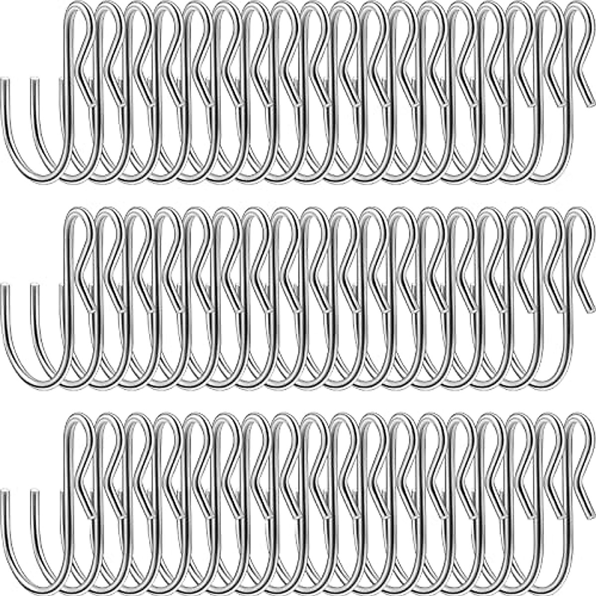 Funrous S Shaped Metal Hooks Clip, S Shaped Hooks Stainless Steel Metal Hangers, Suitable for Indoor and Outdoor, Bathroom, Kitchen Lights, Hanging Hooks for DIY Crafts, Key Chain, Silver (80 Pieces)