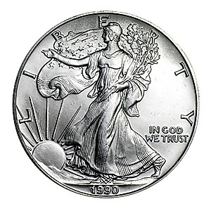 1990 Silver Eagle In US Mint Gift Box $1 Brilliant Uncirculated