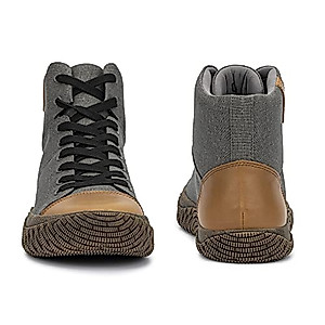 Hybrid Green Label Men's The Wolsey 2.0 High Fashion, Casual Recycled Canvas & Leather Lace-Up, Round Toe, Rubber Outsole; Size 11