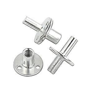 lasenersm 2 Pieces Cold Rolled Steel M12 Bed Post Connector Bed Column Bedpost Connector Screw-in T-Nut Bedpost Connector Screw Butt Nut for Furniture Hardware Fittings
