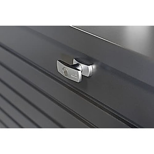 Biohort Leisuretime 210 Gal. Steel Metallic Dark Grey 71in x 31 in x 28in Deck Box with Soft Close Hydraulic Lift (210 Gallon)