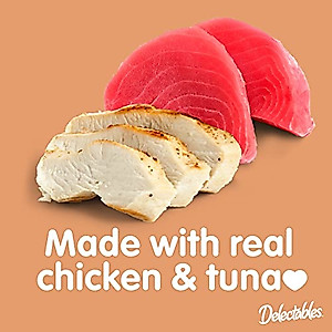 Hartz Delectables Savory Broths Senior 10+ Chicken & Tuna Lickable Cat Treat, 12 Pack