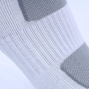 BERING Women's Athletic Cushion Low Ankle Socks, White/Grey, Size 6-9, 6 Pairs