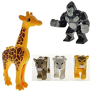 Idea City Animals Building Blocks Bricks Set Mini Zoo Figures Model Crocodile Panda Shark Various Educational Gift Toys 100% Compatible(14PCS)