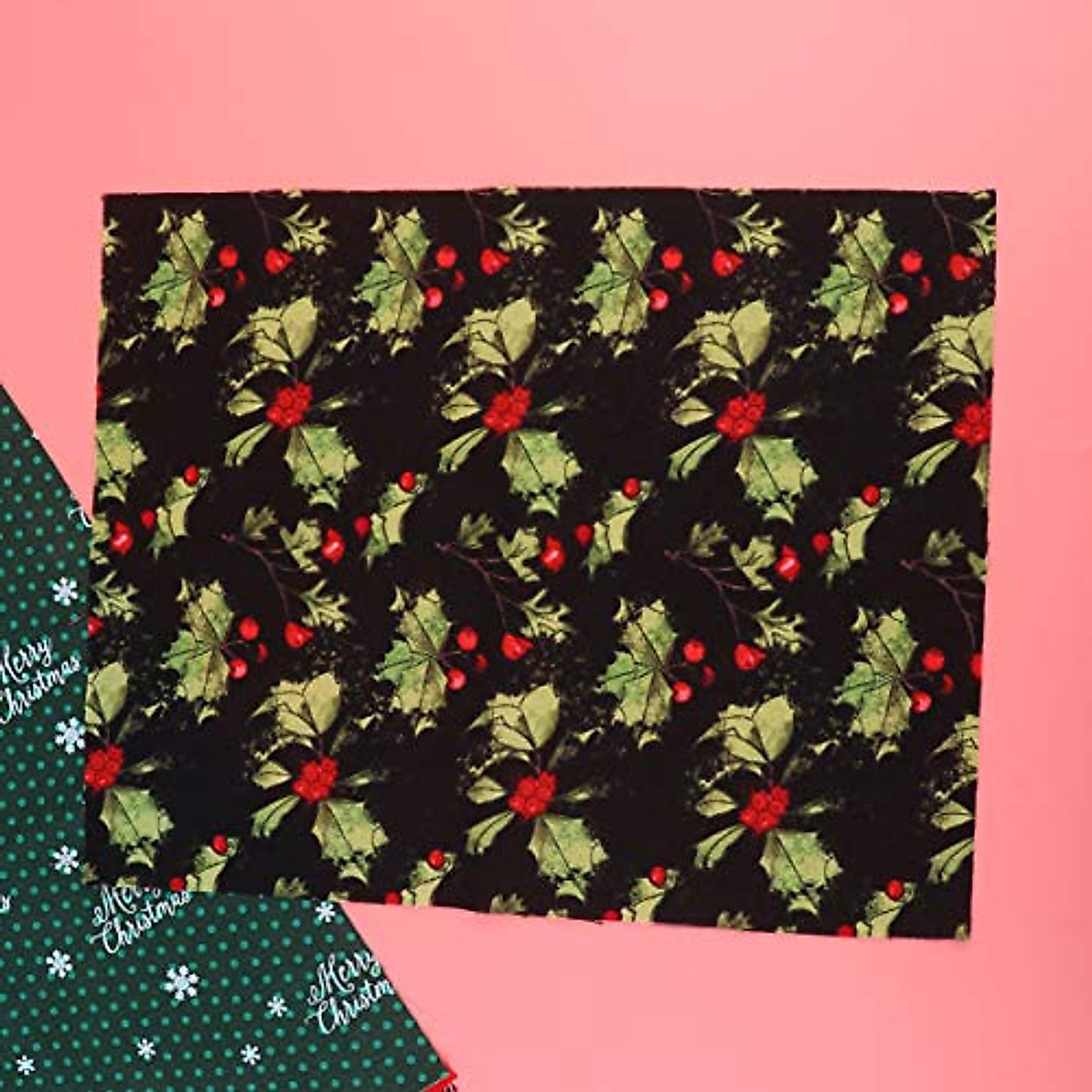 Healifty 20 Pieces Christmas Fabric Bundles Sewing Squares Bundle Multi- Color Fabric Patchwork Christmas Tree Fat Quarters Precut Santa Claus Fabric Scraps for Christmas DIY Quilting