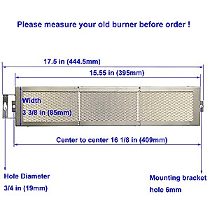 GRILLJOB Ceramic Infrared Rear Rotisserie Burner Replacement 304 Stainless Steel IR Back Burner with Ceramic Wafer for Some Nexgrill Jenn Air Perfect Flame 720-0522 and Other Grill Brands