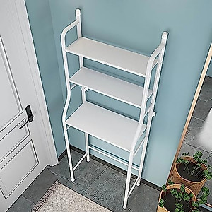 JOCHER 3-Tier Over The Toilet Storage Rack,Bathroom Shelf Organizer Over Toilet Storage,Above Toilet Storage Rack,Space Saver,Easy to Assemble,Fit Most Toilets,25.4" W x 9.85" D x 60" H(White)