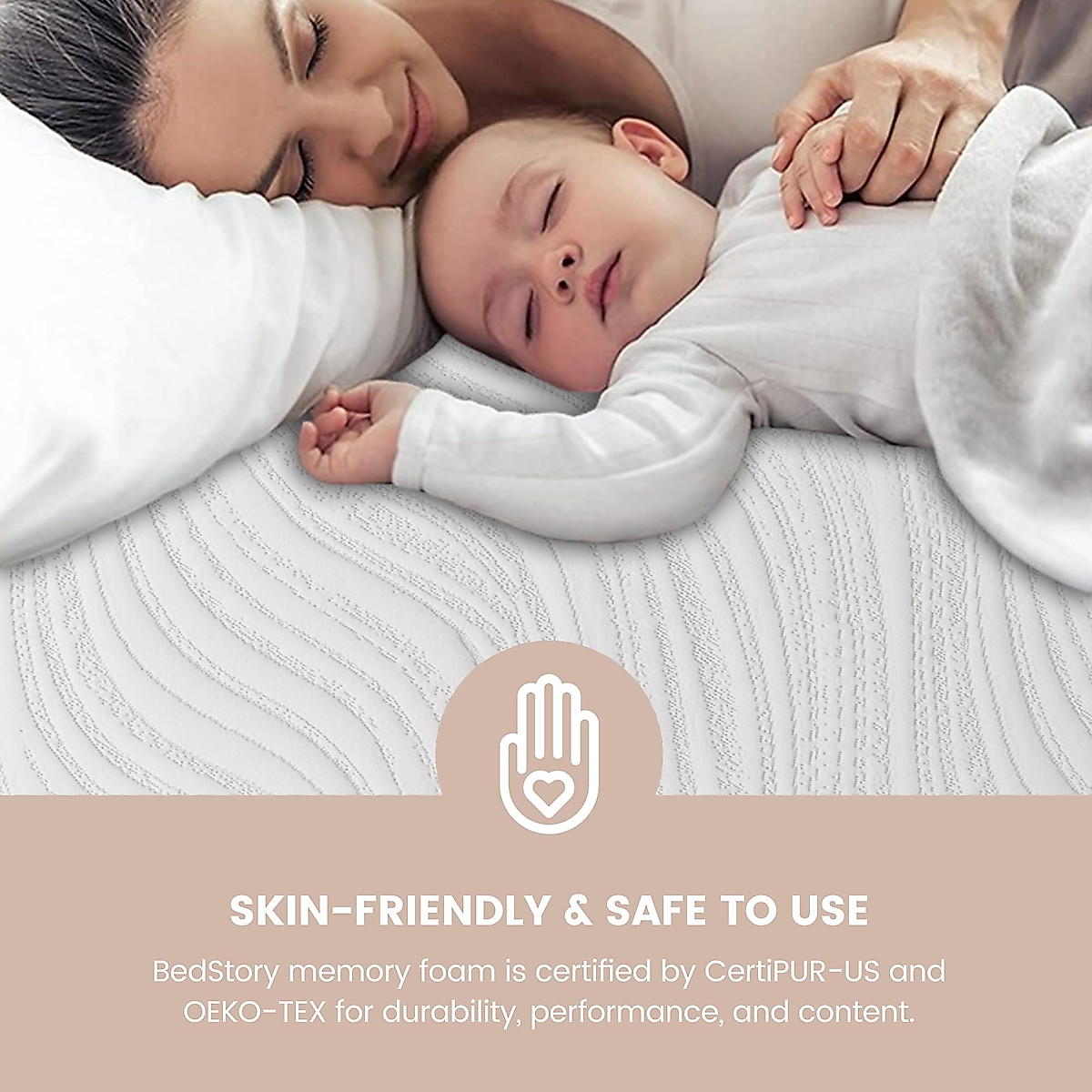 BedStory Queen Size Memory Foam Mattress Topper 3 Inch - Firm Bed Topper for Pain Relief - Extra Support Cooling Pad for Big Figure - Skin Friendly Anti Slip Cover - CertiPUR-US Certified, No Odor