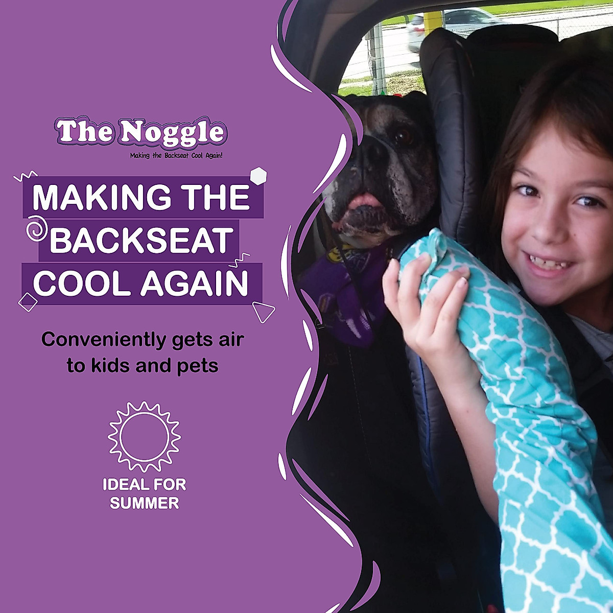 NOGGLE The, 10ft - Kid's Personal Air Conditioning System, Made in USA, Directs Cool Air to Children in The Backseat - Air Conditioning Vent Hose for Vehicles, Making The Back Seat Cool Again - Black