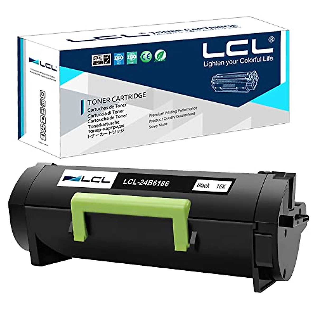 LCL Compatible Toner Cartridge Replacement for Lexmark 24B6186 16000 Pages M3150 XM3150 XM3150H (1-Pack Black)