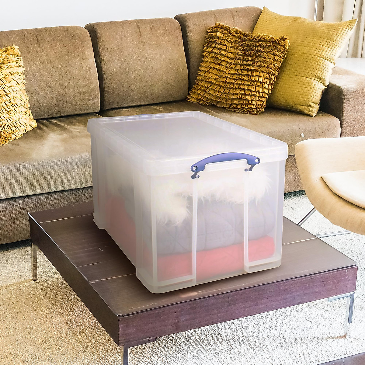 REALLY USEFUL 84 LITRE BOX WITH LID CLR