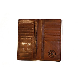 MID WEST RANGE ‘The Patriot’ American Flag Rodeo Wallet for Men. Distressed Leather ‘IN GOD WE TRUST’. Gift Cowboy Wallet for the True Patriot - Western Wallet for Men.