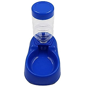 FUUIE Bowls for Food and Water Automatic Drinking Bowl Pet Drinking Device (Color : Blue, Size : 22CM)