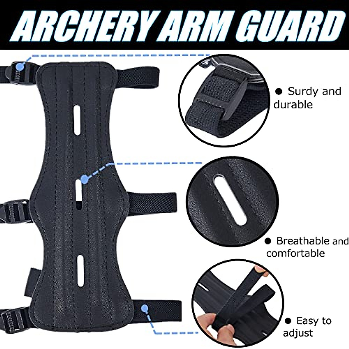 Huntingdoor Archery Armguard Finger Tab Set Arm Guards Leather Finger Guard Protective Gear for Recurve Bow and Longbow Hunting Shooting Right Hand